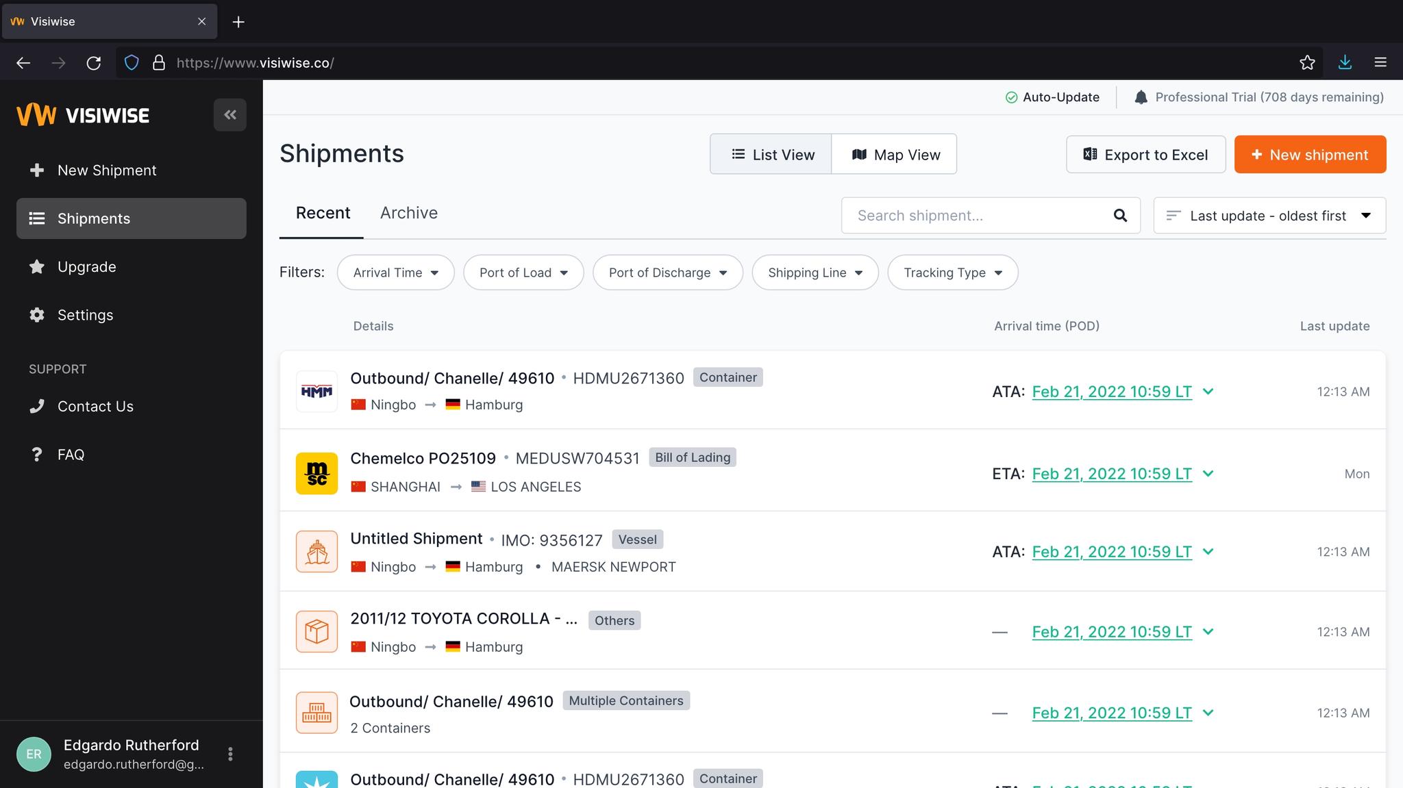 Visiwise · Shipment Visibility Platform · Container Tracking System ...